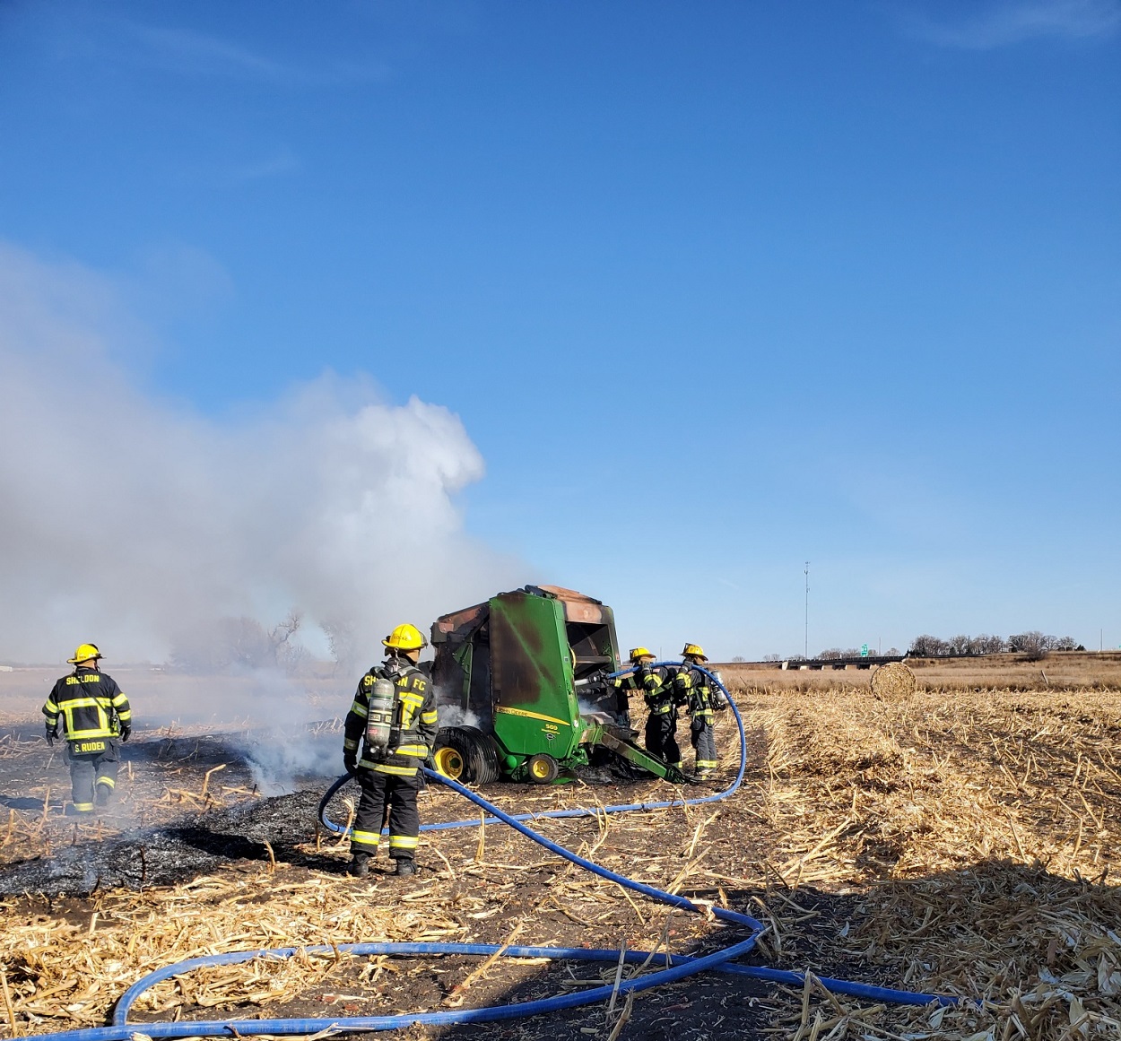Round Baler Destroyed In Fire Near Sheldon - KIWA Radio